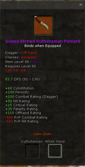 Gilded Etched Kuthcheman Poniard – Your Age of Conan Pro Shop